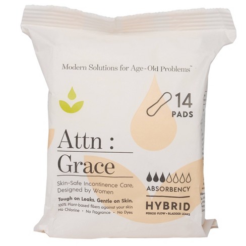Attn: Grace Incontinence Hybrid Pads - Light Absorbency - 14ct : Target