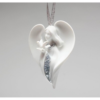 Kevins Gift Shoppe Ceramic Angel With Peace Dove Ornament : Target