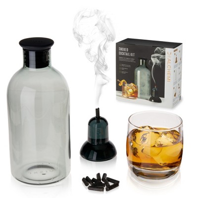 Viski Smoked Cocktail Set| Glass Carafe With Smoker Pellets For Smoke ...