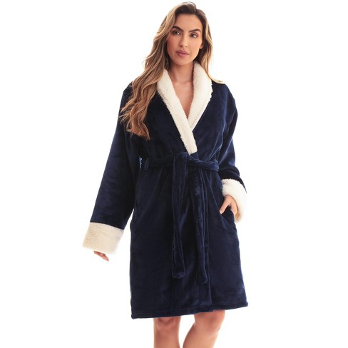 Just Love Womens Plush Solid Robe | Ladies Bathrobe 6947-nvy-3x : Target