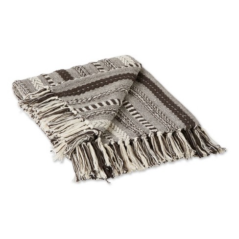 Design Imports Dark Brown Braided Stripe Throw : Target