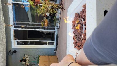 Costway 28'' Terrazzo Fire Pit Table 40,000 Btu Square Propane Gas Fire ...