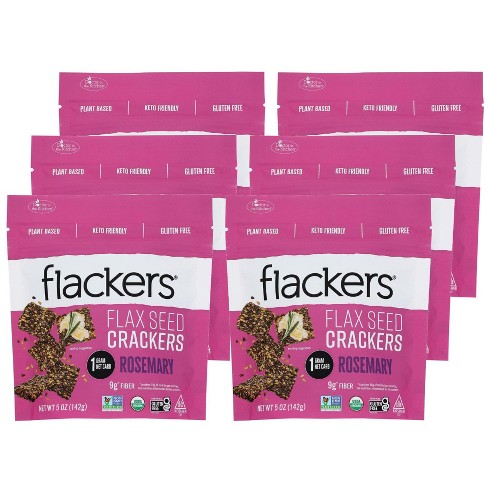 Flackers Rosemary Flax Seed Crackers - Case Of 6/5 Oz : Target
