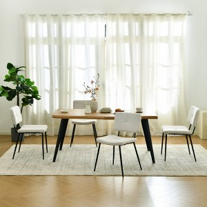 Homy Casa 5-Piece Dining Table Set for 4, Rectangular Wood-Look Kitchen ...