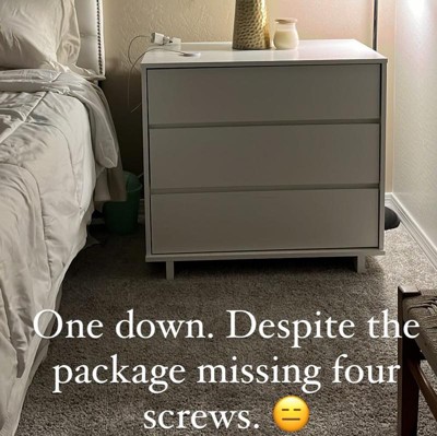 Modern 3 Drawer Dresser White - Room Essentials™: Laminated, Carb ...
