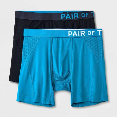 Pair Of Thieves Men's Supercool Boxer Briefs 2pk - Teal Blue/black S ...