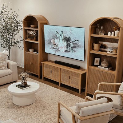 Grooved Wood Arch Bookcase Cabinet - Black - Hearth & Hand™ With ...