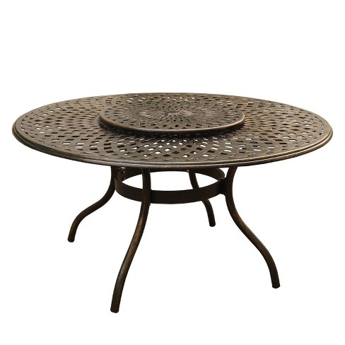 59" Contemporary Modern Mesh Lattice Aluminum Round Dining Table With ...