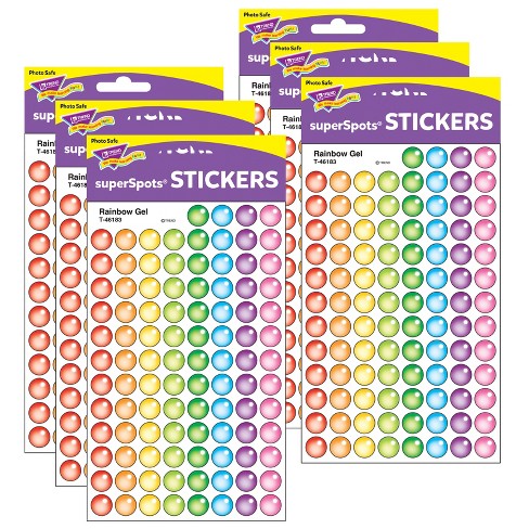 Trend Rainbow Gel Superspots® Stickers, 800 Per Pack, 6 Packs : Target