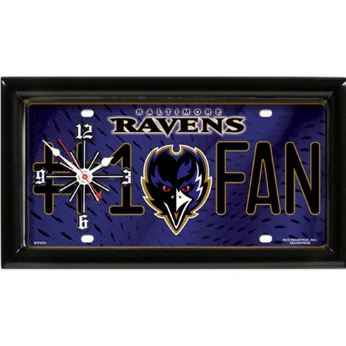 Nfl Wall/desk Analog Clock, #1 Fan With Team Logo - Baltimore Ravens ...