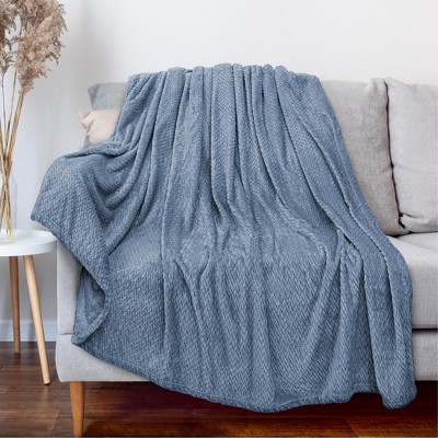 Pavilia Fleece Pom Pom Blanket Throw For Sofa Bed, Soft Lightweight ...