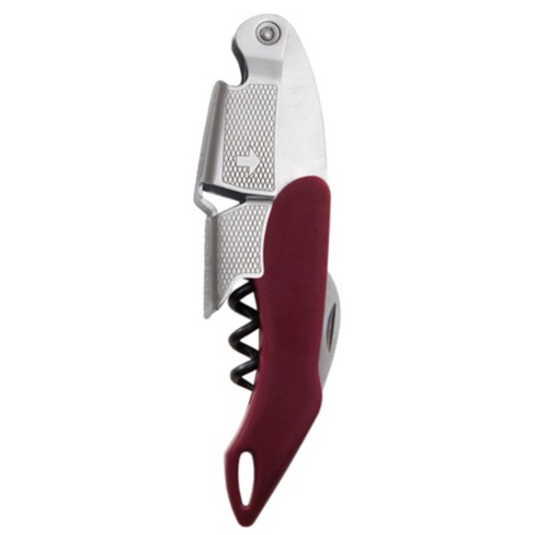 True Sommelier Waiter’s Corkscrew, Burgundy Stainless Steel Spring ...
