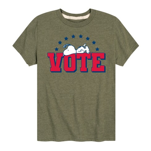 Peanuts Vote Snoopy Short Sleeve Graphic T-shirt - Heather Military ...