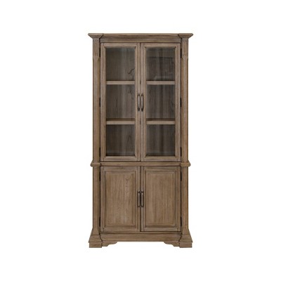 74" Porter Traditional Wood Bookcase With Doors Brown - Martin ...