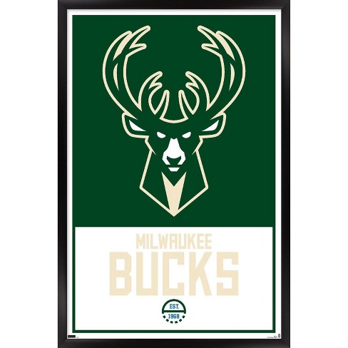 Trends International Nba Milwaukee Bucks - Logo 21 Framed Wall Poster ...