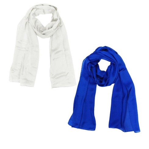Wrapables Lightweight Silky Satin Solid Colored Scarf (set Of 2 ...