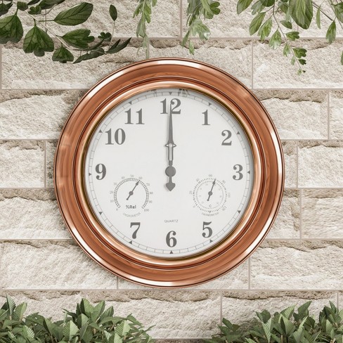 Nature Spring Copper Clock Thermometer Hygrometer : Target