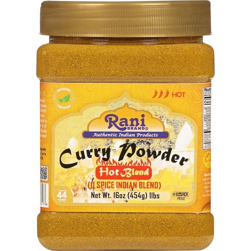 Curry Powder Hot, Indian 11-spice Blend - 16oz (1lb) 454g - Rani Brand ...