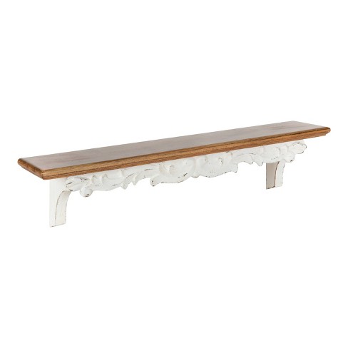 28" X 6" Abberly Wood Decorative Wall Shelf Rustic Brown - Kate ...