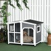 Pawhut Cabin-style Wooden Dog House For Large Dogs Outside With ...