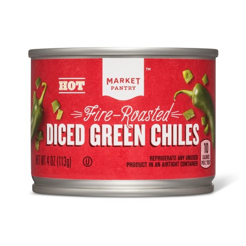 Hot Fire Roasted Diced Green Chiles 4oz - Market Pantry™ : Target