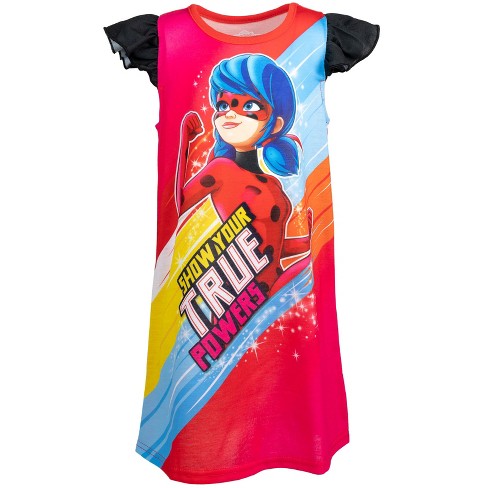 Miraculous Ladybug Big Girls Nightgown Pajamas Multicolor 14-16 : Target