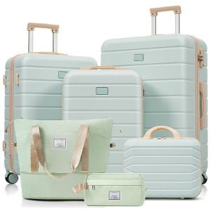 6-Piece Hardside Luggage Set with TSA Lock, 14/20/24/28 Inch Spinner ...