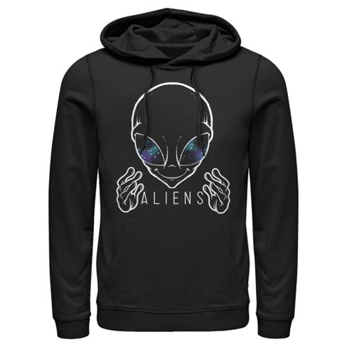 Men's Lost Gods Outline Aliens Galaxy Pull Over Hoodie : Target
