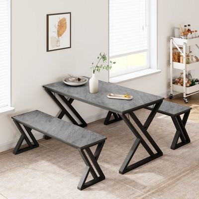 55¡± Dining Table With Benches, Kitchen Table Set For 4-6 : Target