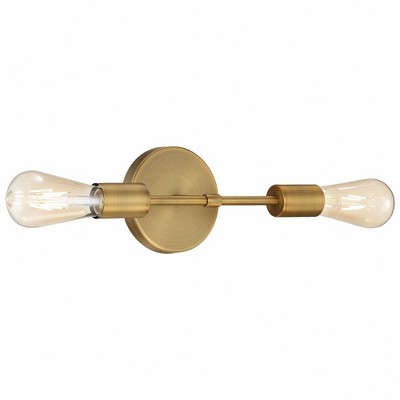 Access Lighting Iconic 2 - Light Wall Light In Antique Brushed Brass ...