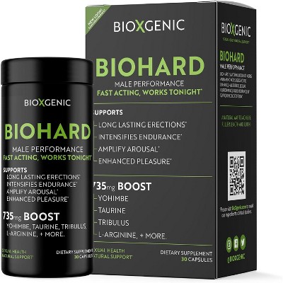 Bioxgenic Bio-Hard Men's Dietary Supplement Capsules, 30 Count Bottle ...