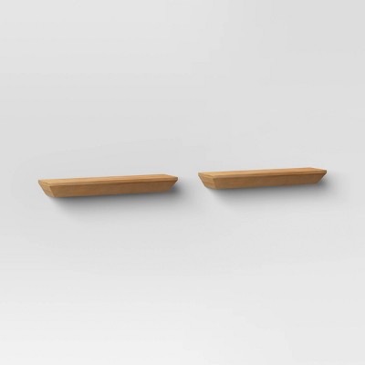 24" Floating Light Wood Shelf Natural - Threshold™: Modern Storage ...