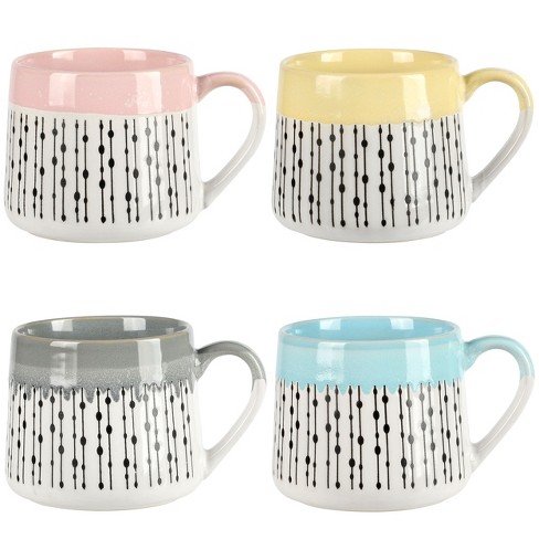 Gibson Home Palmridge 15oz 4 Piece Stoneware Coffee Mug Set In Assorted ...