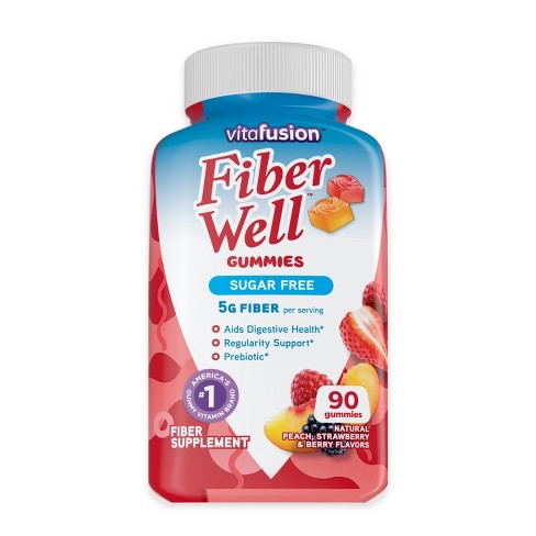 Vitafusion Fiber Well Sugar Free Fiber Gummy Supplement - Peach ...