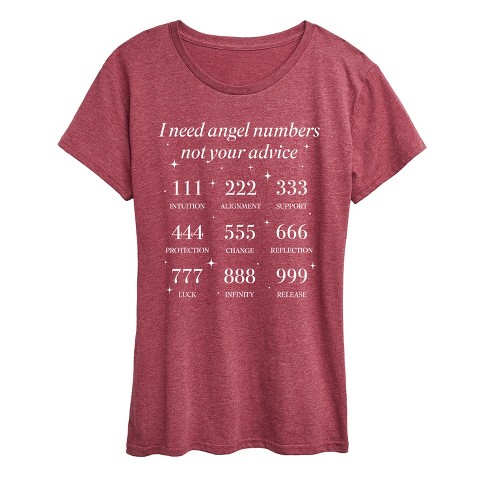 Women's Instant Message Astrology Angel Numbers Short Sleeve Graphic T ...