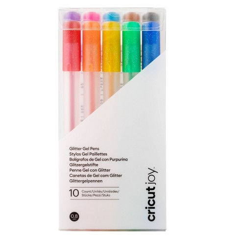 Cricut Joy 10pk Glitter Gel Rainbow Pen Set: Multicolored 1.0mm Gel ...