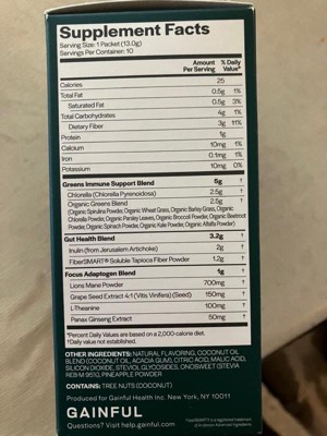 Gainful Performance Greens Stick Packs - Tropical Pineapple - 10ct : Target