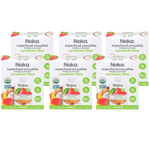 Noka Organic Superfood Smoothie Mango Coconut - Case Of 6/4 Packs, 4.22 ...