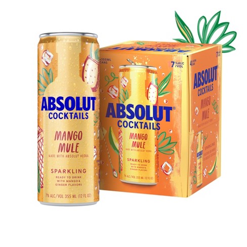 Absolut Mango Mule Sparkling Vodka Cocktail - 4pk/355ml Cans : Target