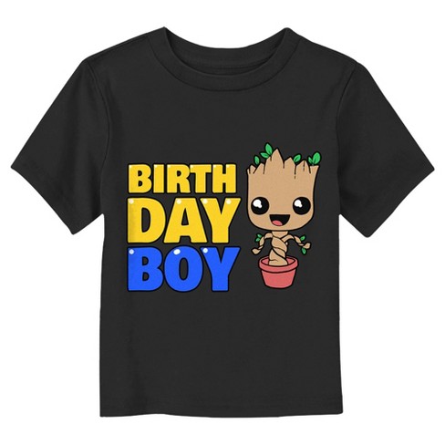 Guardians Of The Galaxy Birthday Boy Baby Groot T-shirt - Black - 4t ...
