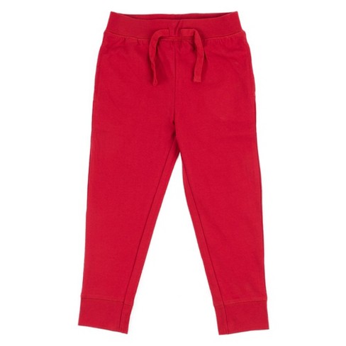 Leveret Kids Drawstring Pants Cotton Red 4 Year : Target