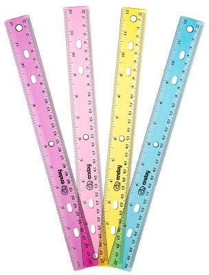Enday 12" (30cm) Jewel Tones Color Ruler, 4 Pack : Target