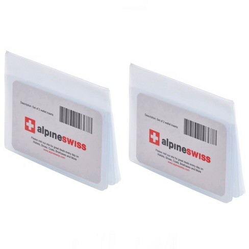 Alpine Swiss Set Of 2 Clear Plastic Wallet Inserts 12 Pages Picture Card Holder : Target