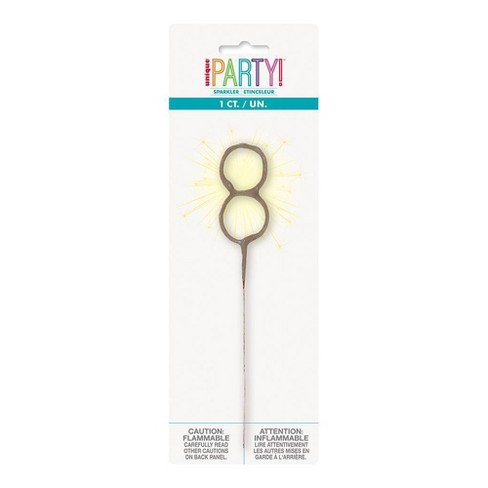 Number 8 Sparkler Flame Cake Candle : Target