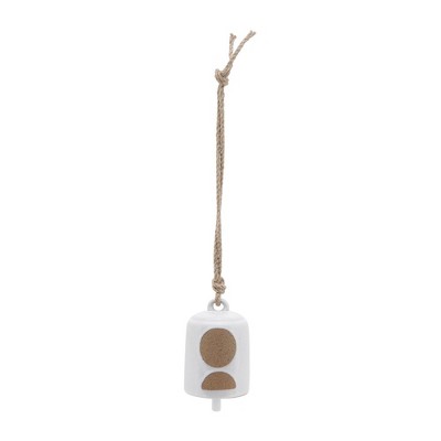 Sagebrook Home 4" Hanging Bell Decorative Wind Chime - White And Beige ...