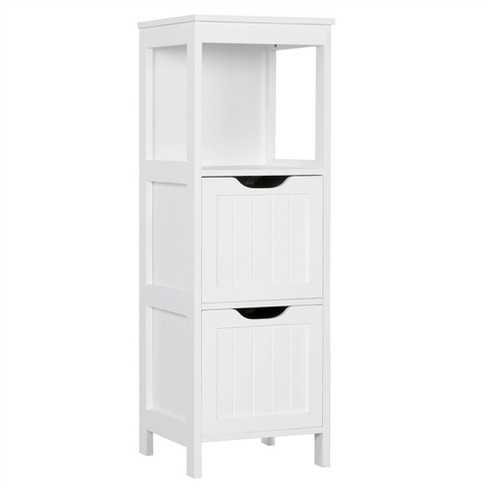 Yaheetech Wooden Bathroom Floor Cabinet Storage Cabinet With 2 Drawers ...