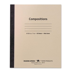 Stitched Cover Composition Book, Wide/Legal Rule, Manila Cover, (20) 8. ...