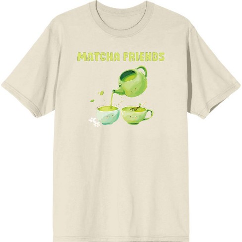Matcha Friends Matcha Tea Adult Natural Crew Neck Short Sleeve Tee-xl ...