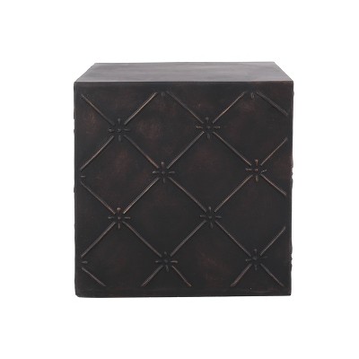Acosta Outdoor Small Square Light Weight Concrete Side Table Antique ...