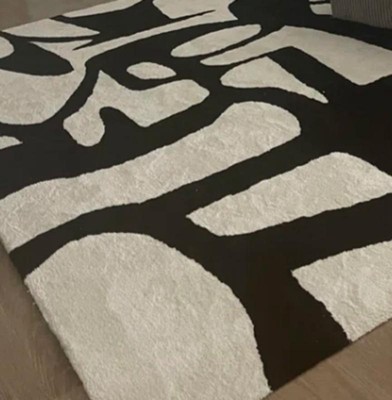 5'x7' Abstract Inkblot Rug Black/white - Threshold™ : Target